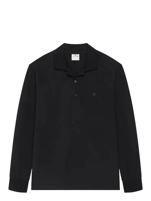 COURREGES Ac Logo-detail Polo Shirt - Black