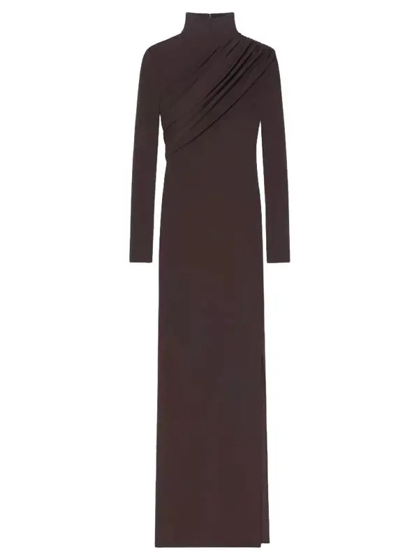 COURREGES Twist-detail Jersey Maxi Dress - Brown