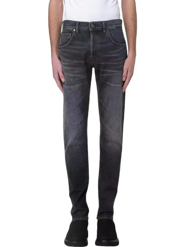 PT TORINO Slim Cut Whiskering Effect Jeans - Grey