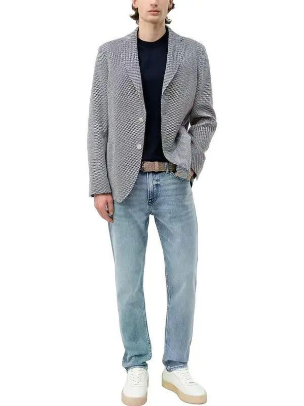 BOSS Micro-patterned Single-breasted Blazer - Blue