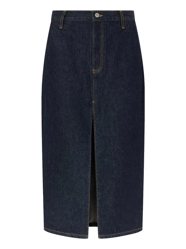 Khaite Anden Denim Midi Skirt - Blue