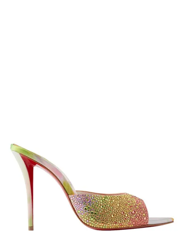 CHRISTIAN LOUBOUTIN Miss Z Crystal-embellished Satin Mules - Multi