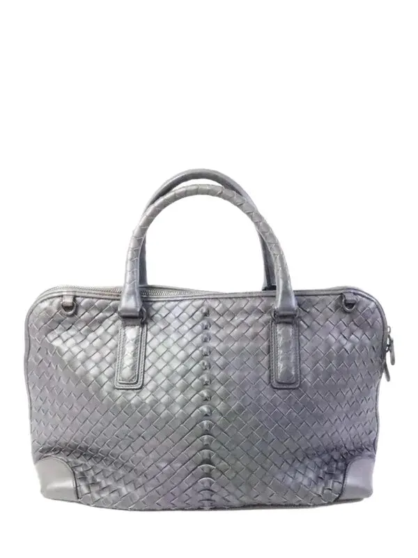 Bottega Veneta Lambskin Intrecciato Tote Bag - Grey