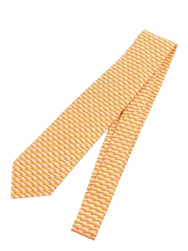 Hermès Silk Geometric Print Tie - Yellow