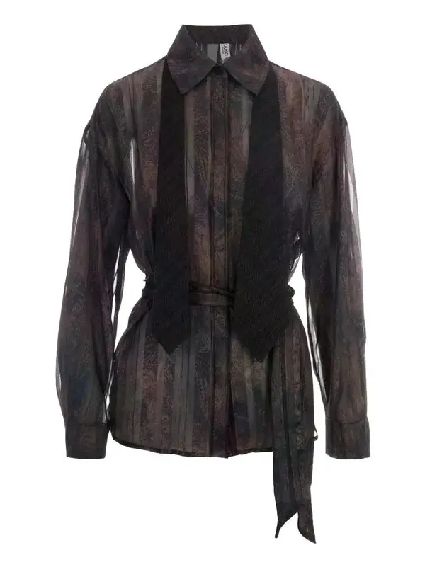 Liu Jo Paisley Print Belted Shirt - Brown