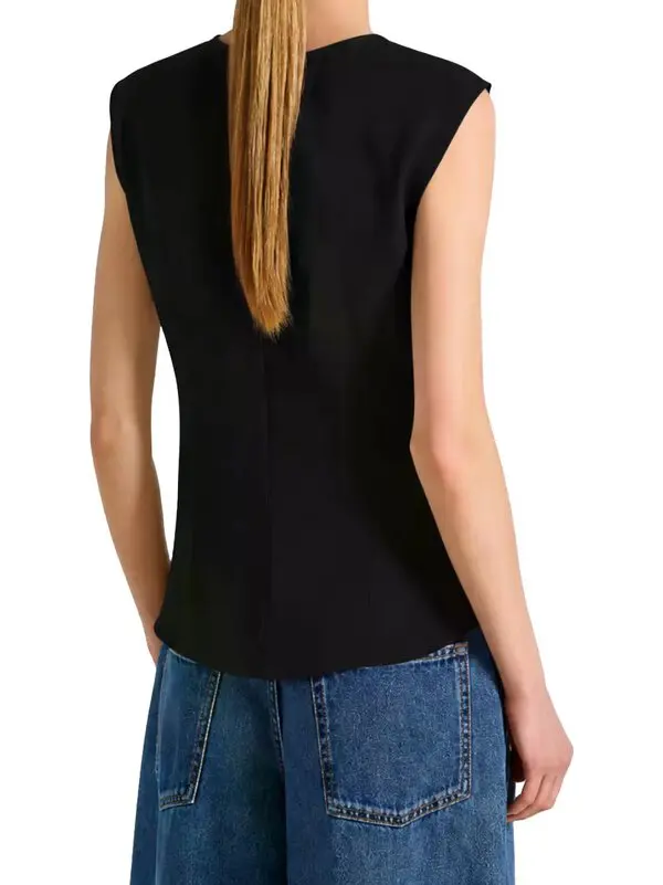 Liviana Conti Sleeveless Twist-detail Top - Black