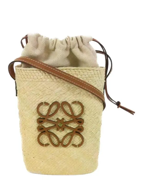 Loewe Anagram Woven Shoulder Bag - Neutrals