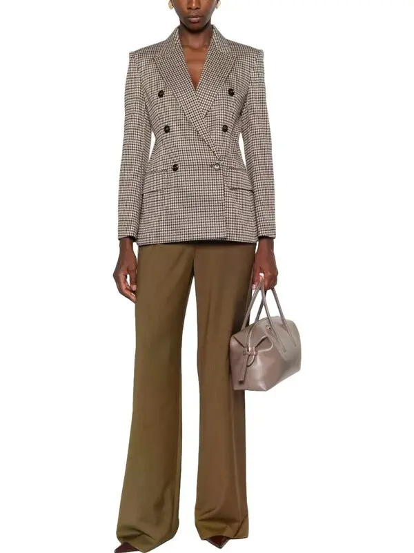 Max Mara Houndstooth Double-breasted Jacket - Neutrals