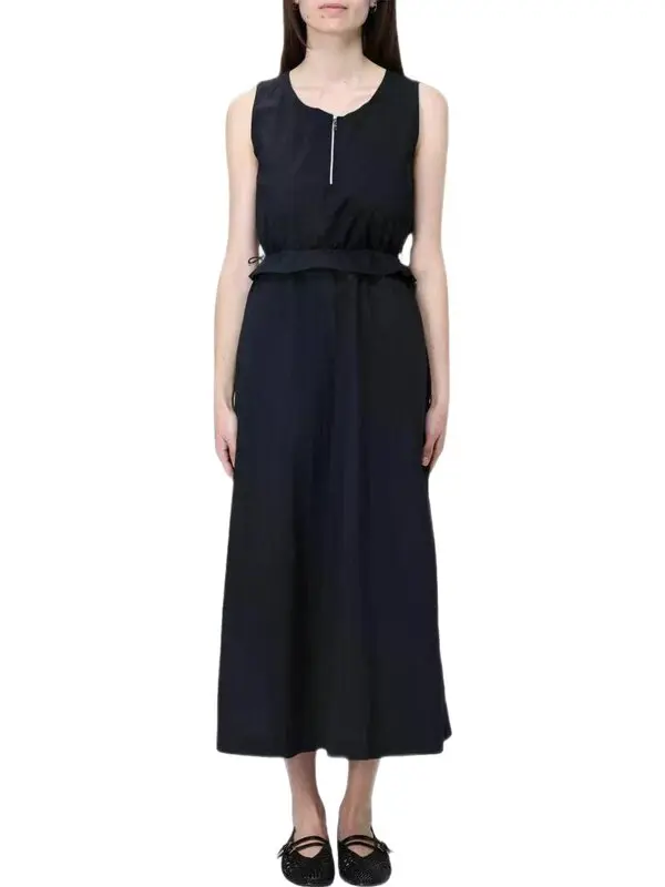 COLMAR Sleeveless Drawstring Midi Dress - Black