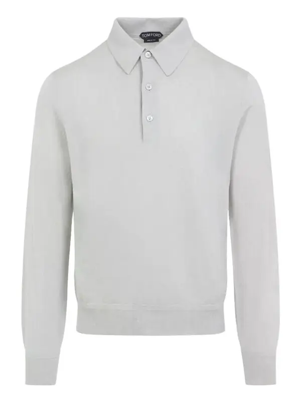 TOM FORD Long-sleeves Polo Shirt - Grey