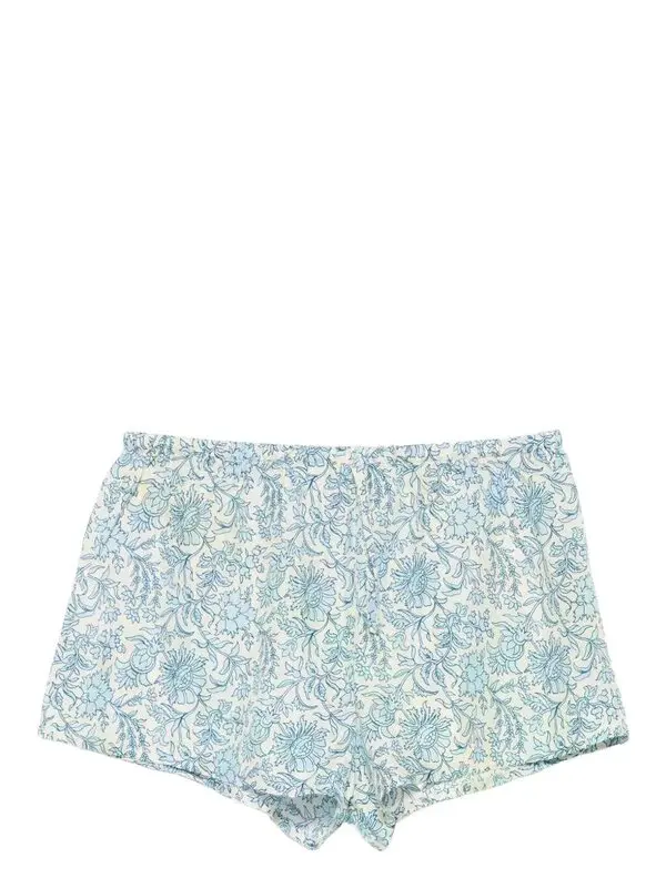 MC2 SAINT BARTH Batik Print Silk Shorts - Neutrals