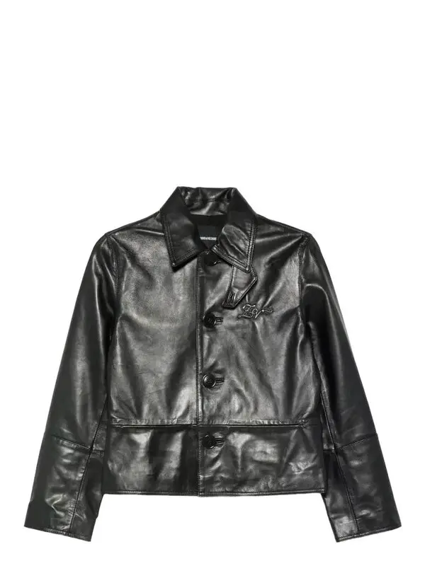 Zadig&Voltaire Leather Button-up Jacket - Black