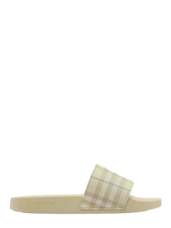 Burberry Check-pattern Slides - Neutrals