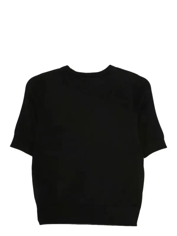 Dkny Heart Intarsia Knit Short-sleeve Top - Black