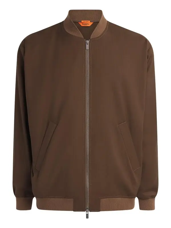 Barena Venezia Virgin Wool Zip-up Bomber Jacket - Brown