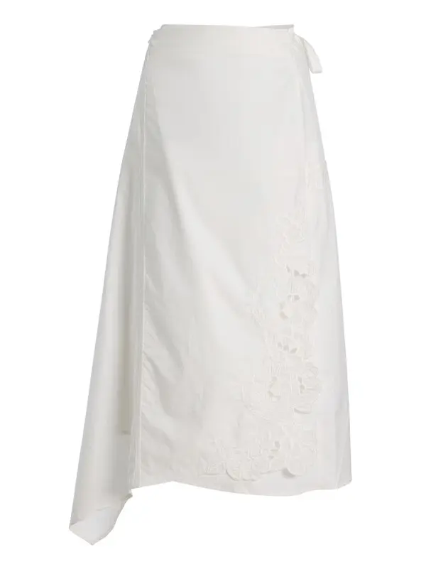 SIR. Klara Lace-trimmed Satin Midi Skirt - Ivory