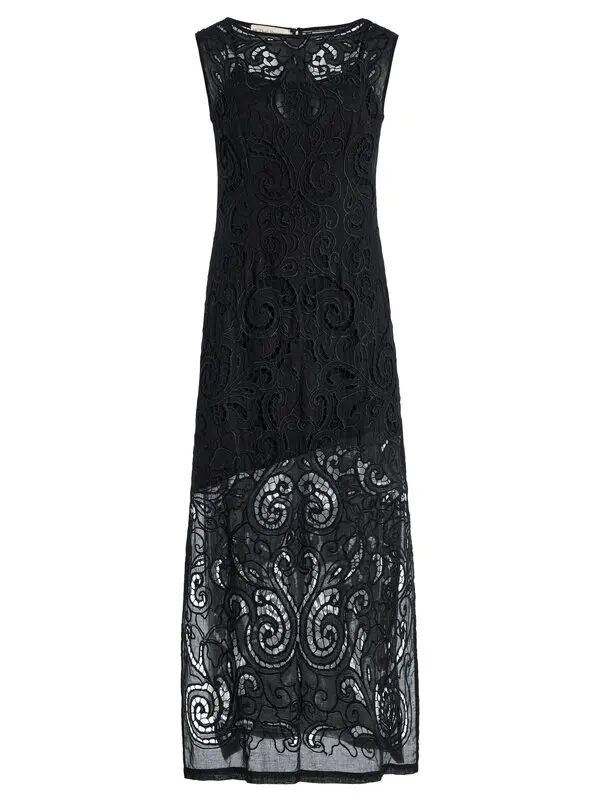 ALL THAT REMAINS Cotton Lace Midi Dress - Black