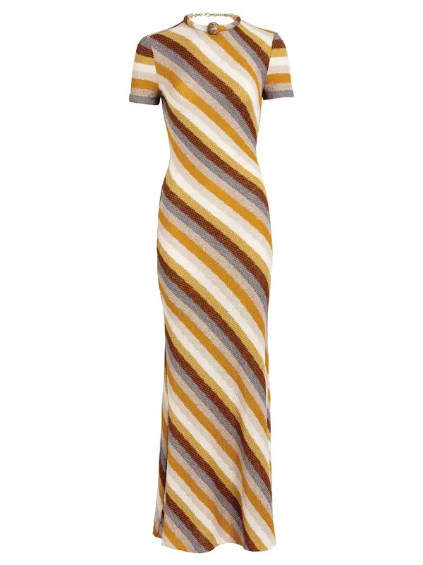 Silvia Tcherassi Allie Jewel-detailed Knit Maxi Dress - Multi