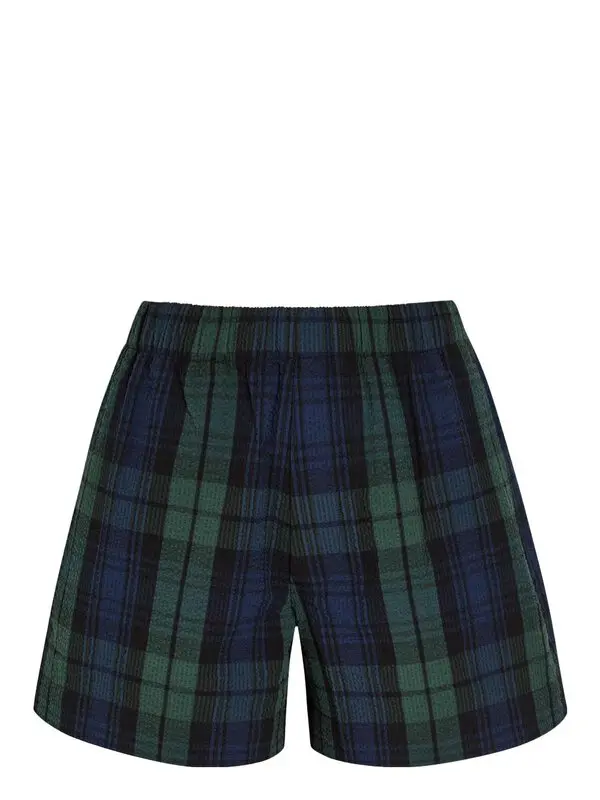 JW Anderson Plaid Seersucker Shorts - Green