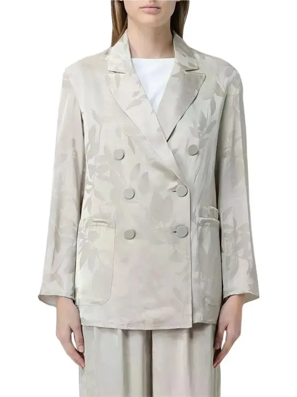 Armani Exchange Double-breasted Flower-pattern Blazer - Neutrals