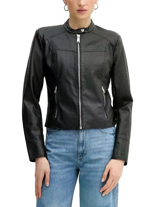 Guess Monogram-embossed Zip-up Jacket - Black