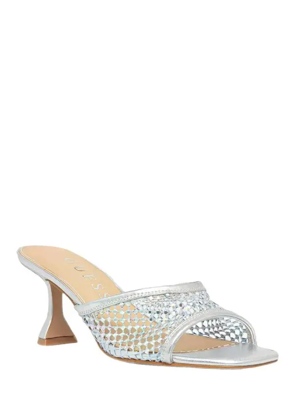 Guess Crystal-embellished Mesh Sandals - Silver