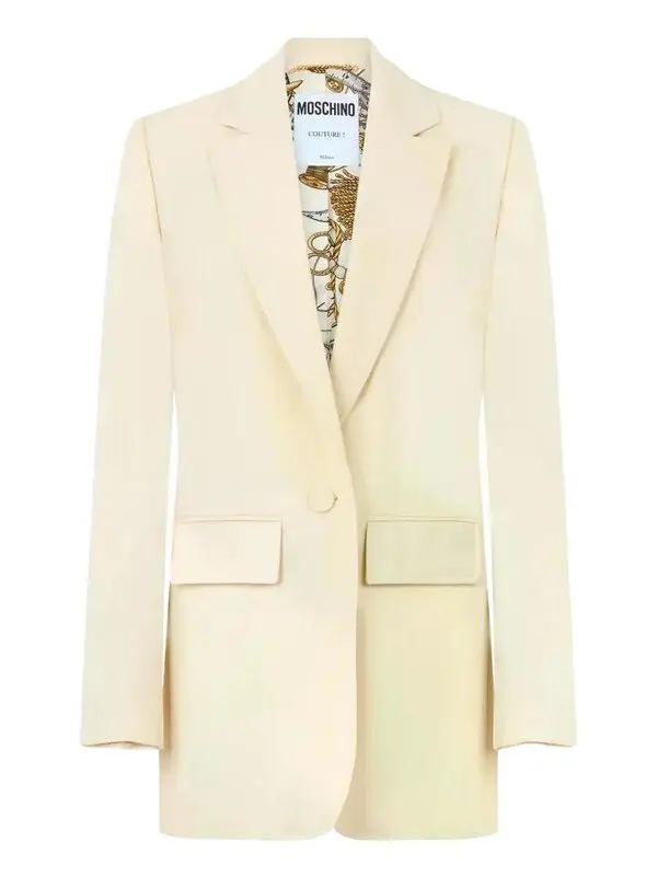 Moschino Virgin Wool Single-breasted Blazer - Neutrals