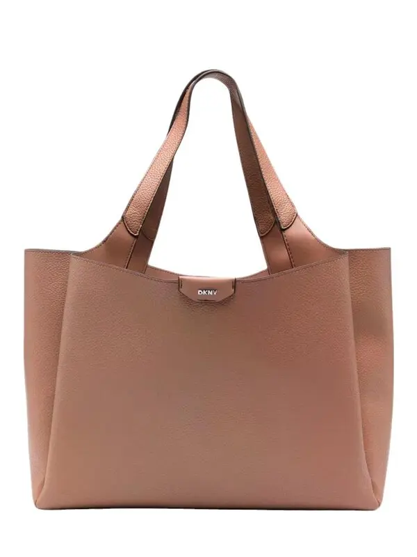 Dkny Etta Logo Plaque Shoulder Bag - Neutrals