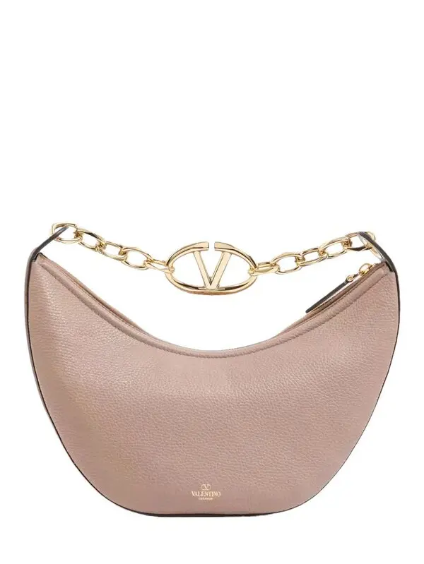 Valentino Garavani Vlogo Moon Small Shoulder Bag In Grainy Calfskin - Pink