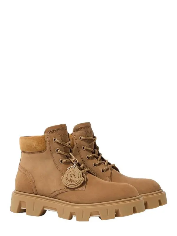 Moncler Peak City Suede Ankle Boots - Beige