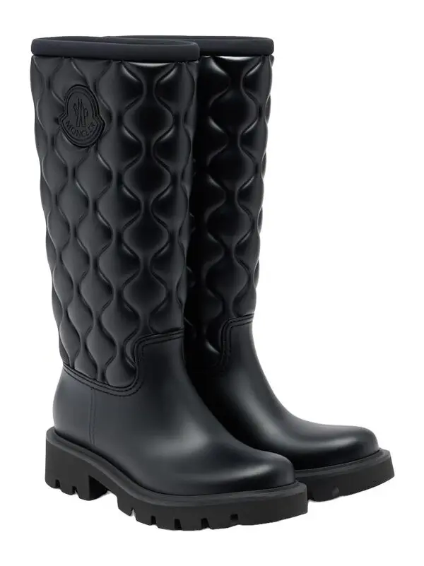 Moncler Quilted Knee-high Boots - Black