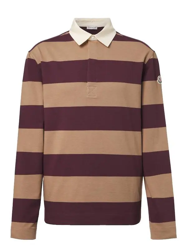 Moncler Striped Cotton Pique Polo Shirt - Multicoloured