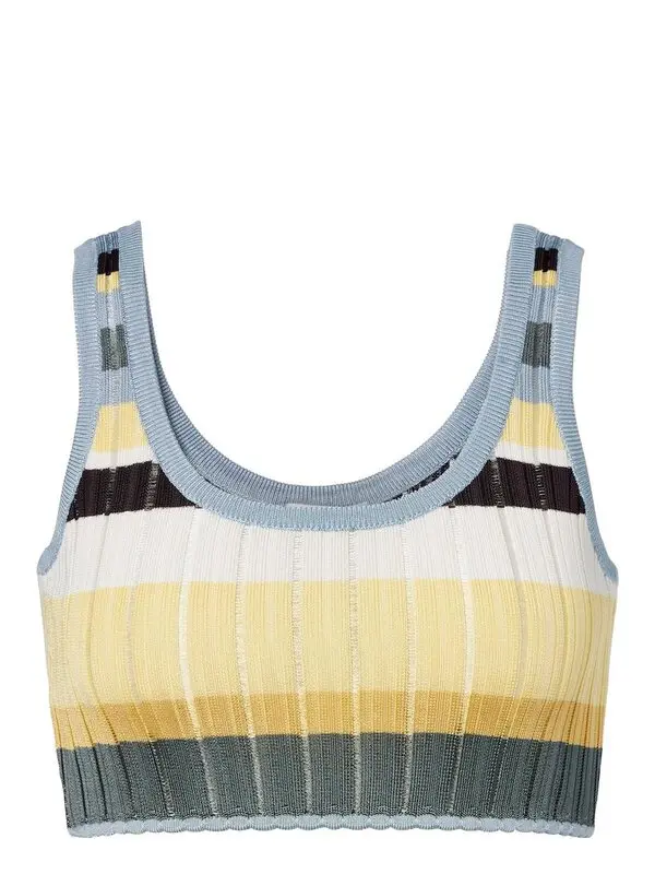 Alaïa Striped Knitted Crop Top - Multicoloured