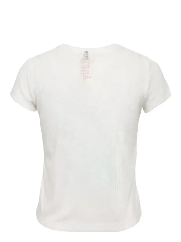 Rally Movement Ribbed Crew Neck T-shirt With Logo Detail - White
