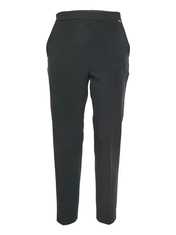 Elisabetta Franchi Straight-leg Crepe Trousers - Black