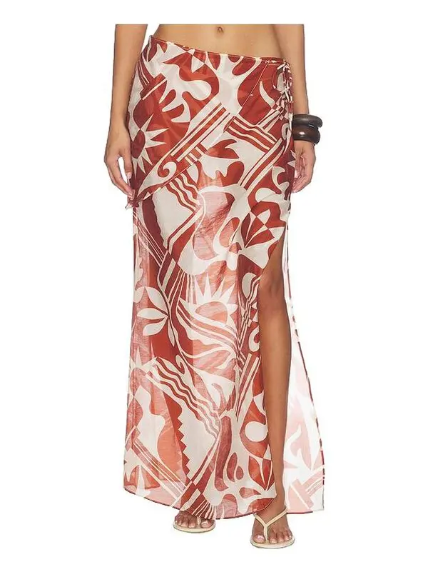 L'academie Caila Maxi Skirt In Print - Multi