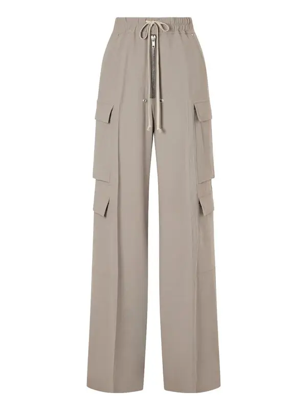Rick Owens Cargo Belas Cady Wide-leg Cargo Pants - Gray