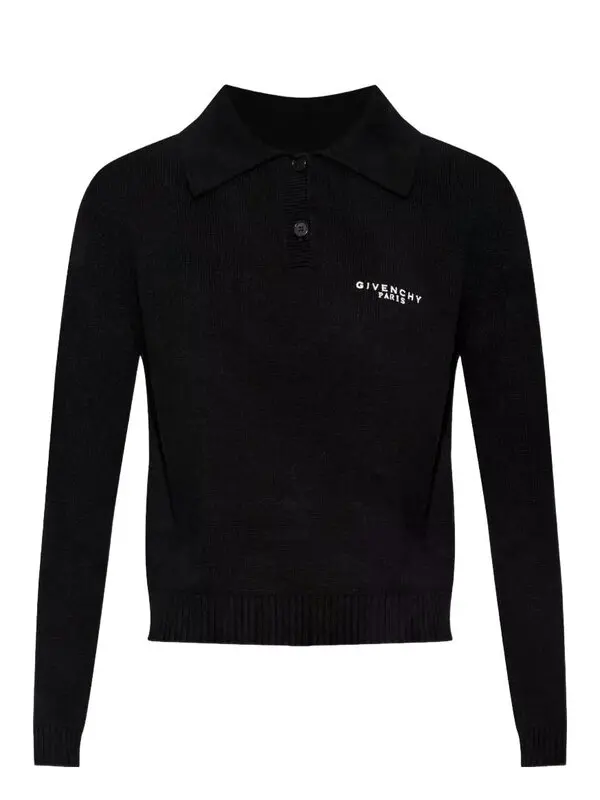 Givenchy Embroidered Logo Polo Top - Black
