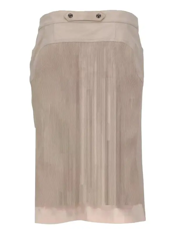 TOM FORD Belted Ribbed-panel Midi Skirt - Neutrals