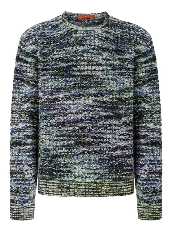 Missoni Zigzag Knit Crew-neck Sweater - Blue