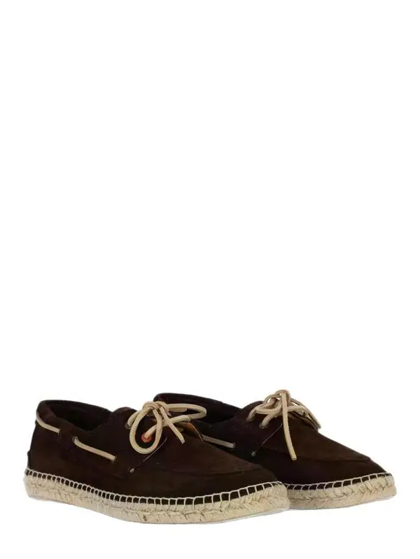 ABARCA Braided Espadrille Boat Shoes - Brown