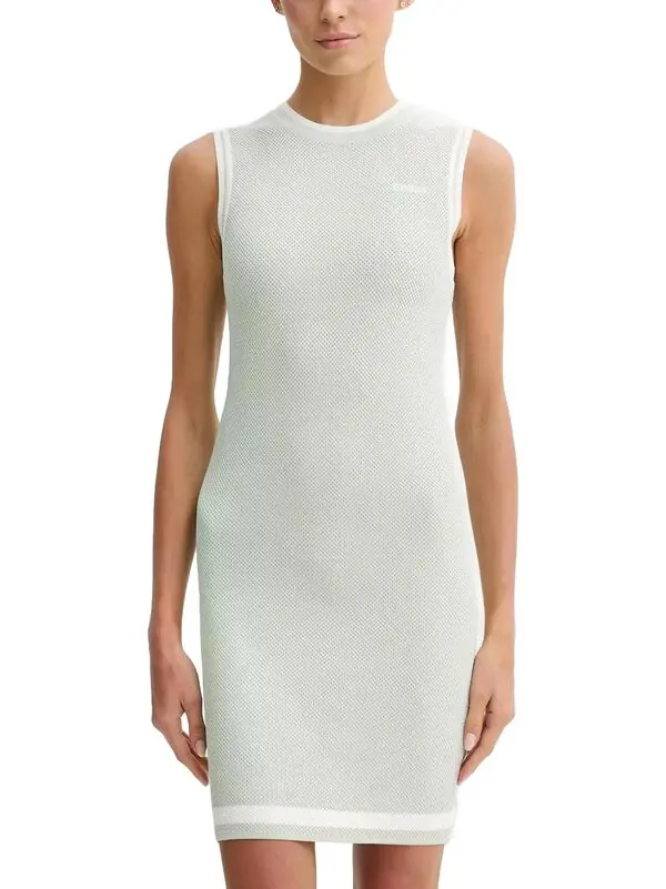 Guess Gabry Perforated-knit Sleeveless Mini Dress - Grey