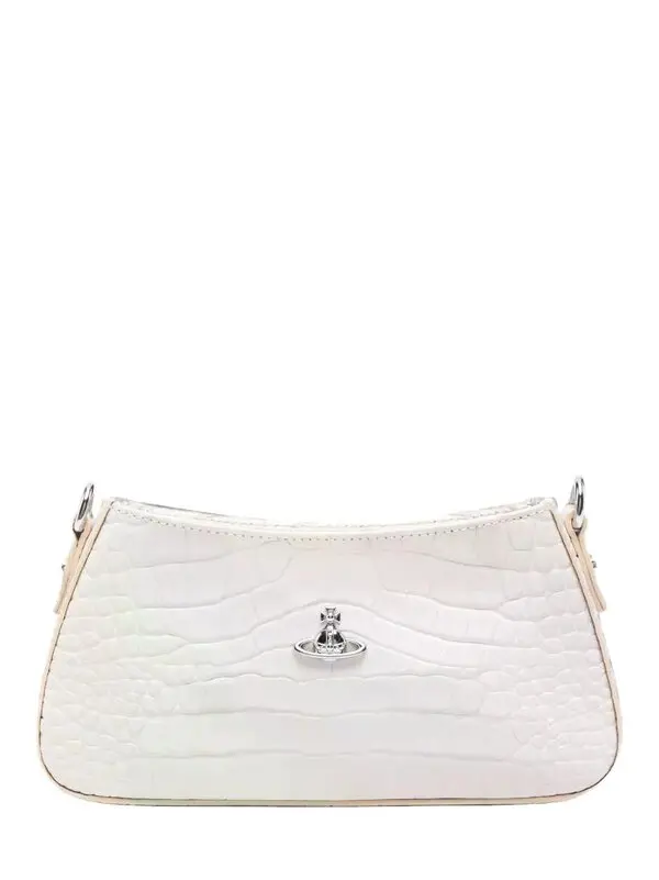 VIVIENNE WESTWOOD Orb Croc-effect Shoulder Bag - Neutrals