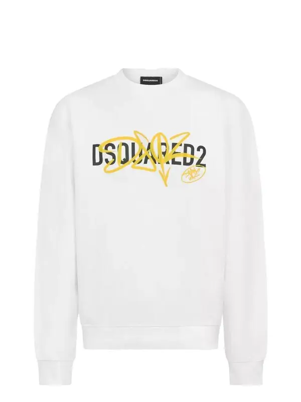 Dsquared2 Graffiti Cool Fit Crewneck Sweatshirt - White