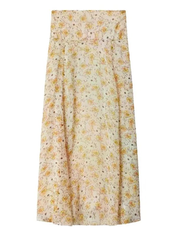 MARANT ETOILE Fran' Printed Flared Skirt - Neutrals