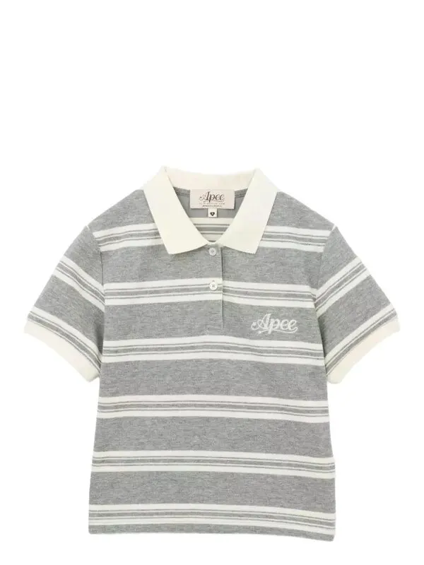 AAPE BY *A BATHING APE Apee™ A Bathing Ape® Striped Polo Shirt - Grey