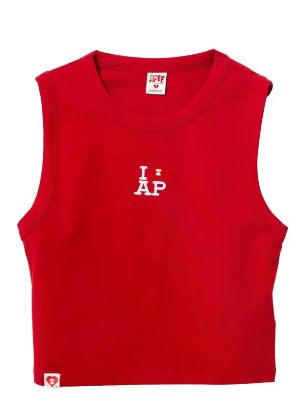 AAPE BY *A BATHING APE Apee™ A Bathing Ape® Ribbed Knit Racer Back Tank Top - Red