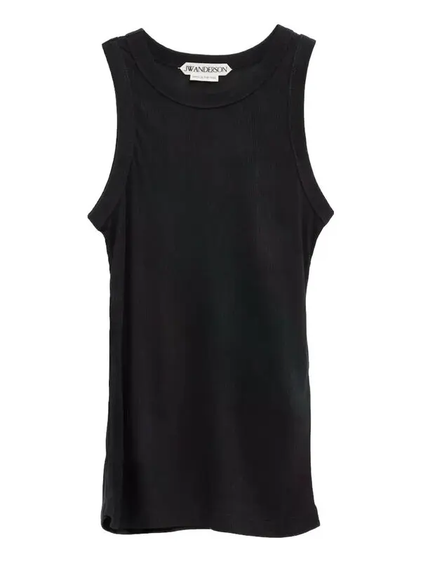 JW Anderson Sheer Ribbed Tank Top - Black