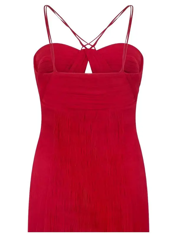 Alberta Ferretti Ruched Maxi Dress - Red
