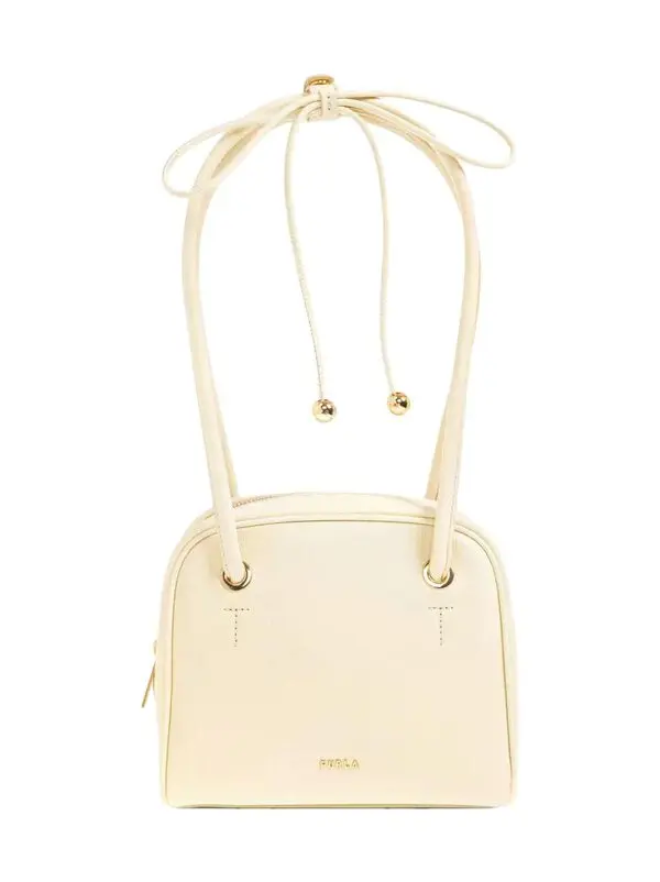 Furla Poppy Grained-leather Shoulder Bag - Neutrals